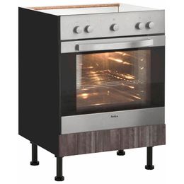 Wiho-K&uuml;chen wiho K&uuml;chen Herdumbauschrank &raquo;Nisos&laquo; 60 cm breit, mit verstellbaren F&uuml;&szlig;en, ohne Arbeitsplatte braun B/H/T: 60cm x 86,5cm x 58cm