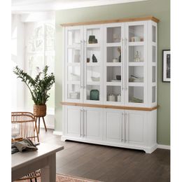OTTO home Vitrine &raquo;Melissa&laquo; aus massiver Kiefer, FSC zertifiziert, Breite 171 cm wei&szlig; Massivholz B/H/T: 171cm x 210cm x 39cm, T&uuml;ren: 8 Stk., 
