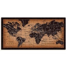 Artland Wandbild &raquo;Alte Weltkarte&laquo; 1 Stk. tlg. als Leinwandbild, Poster in verschied. Gr&ouml;&szlig;en braun Leinwand B/H/T: 60cm x 30cm, Leinwandbild Querformat, 1 Stk.