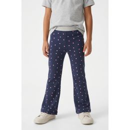 s.Oliver JUNIOR M&auml;dchen Leggings, blau, Gr. 116, bedruckt, gepunktet, Web, Obermaterial: 95% Baumwolle, 5% Elasthan, Hosen, Sommer-Leggins mit