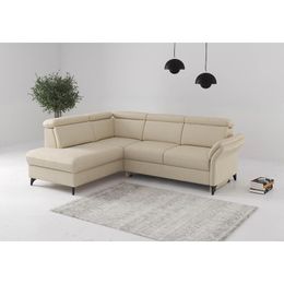 Sit & More sit&more Ecksofa &raquo;Glendale, L-Form&laquo; inkl. Kopfteilverstellung, wahlweise mit Vorziehsitz und Bettkasten beige 100% Polyester B/H/T: 247cm x 84cm x 