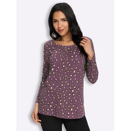 Sieh an! Druck-Shirt in violett-schoko-bedruckt | Gr.: 46