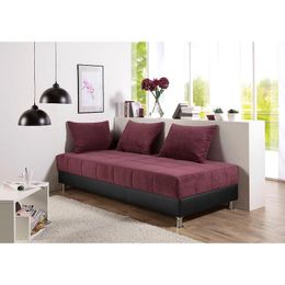 Maintal Polsterliege rot Bezug: 100% Polyester Kunstleder Microfaser, Liegefl&auml;che B/L: 90cm x 200cm Betth&ouml;he: 45cm, kein H&auml;rtegrad, Federkern-Festpolstermit 5