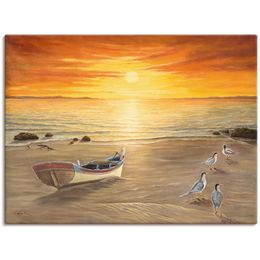 Artland Wandbild &raquo;M&ouml;wen&laquo; Sonnenaufgang & -untergang 1 Stk. tlg. als Alubild, Leinwandbild, Poster in verschied. Gr&ouml;&szlig;en braun B/H/T: 80cm x 60cm, Leinwandbild 