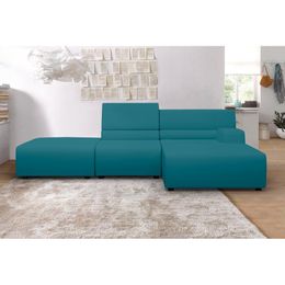 Egoitaliano Ecksofa &raquo;Babouche, Designsofa mit au&szlig;ergew&ouml;hnlichem Sitzkomfort zum Wohlf&uuml;hlen&laquo; blau Leder CAREZZA (echtes Rindsleder) ist ein Naturleder, dass die 