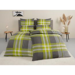 Tom Tailor HOME Bettw&auml;sche &raquo;Nick in Gr. 135x200 oder 155x220 cm&laquo; 3 Stk. mit Gratiszugabe G&auml;stehandtuch gr&uuml;n Renforc&eacute;, Obermaterial: 100% Baumwolle B/L