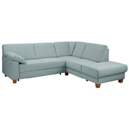 Home Affaire Ecksofa &raquo;Belfort L-Form&laquo; mit Federkern, wahlweise mit Schlaffunktion und Stauraum blau Struktur fein ( 100% Polyester);Luxus-Microfaser 