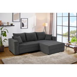Jockenh&ouml;fer Ecksofa &raquo;Elmau XL L-Form, B: 261 cm&laquo; mit Schlaffunktion, Bettkasten & 2 Zierkissen grau Korpus: 100% Polyester;Kissen: 100% Polyester B/H/T: 261cm x 