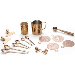 ECHTWERK Barista-Set Kaffeezubeh&ouml;r-Set, ideal f&uuml;r Cappuccino oder Latte Macchiato, 23-tlg. braun Edelstahl Einheitsgr&ouml;&szlig;e