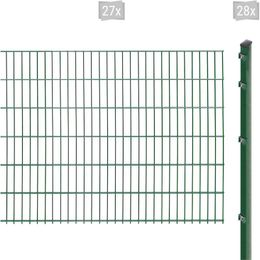 Arvotec Doppelstabmattenzaun &raquo;EXCLUSIVE 123 zum Einbetonieren&laquo; Zaunh&ouml;he 123 cm, Zaunl&auml;nge 2 - 60 m gr&uuml;n Kunststoff, Stahl H/L: 123cm x 54m, Pfosten: 28 Stk.