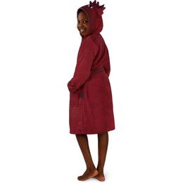 Normani Frottee Bademantel f&uuml;r Kinder aus Bio-Baumwolle in Drache-Rot | Gr.: 86/92