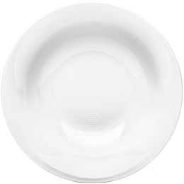 Van Well Pastateller &raquo;Teller Set, Jive, tiefer Teller 20 cm, 6 St&uuml;ck&laquo; dezentes Spiraldekor, sp&uuml;lmaschinen-und mikrowellengeeignet wei&szlig; Porzellan 20cm