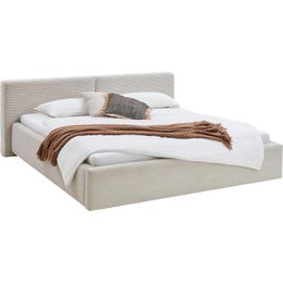 Meise M&ouml;bel meise.m&ouml;bel Polsterbett &raquo;Cube wahlweise mit Matratze und Bettkasten&laquo; extra flaches Kopfteil, erh&auml;ltlich in den Breiten 140cm, 160cm & 180cm beige 