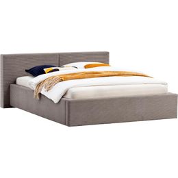 Meise M&ouml;bel meise.m&ouml;bel Polsterbett &raquo;Cube wahlweise mit Matratze und Bettkasten&laquo; extra flaches Kopfteil, erh&auml;ltlich in den Breiten 140cm, 160cm & 180cm grau 