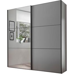 STAUD Schwebet&uuml;renschrank &raquo;Includo, Made in Germany&laquo; Mit Spiegelt&uuml;re und vier verschiedenen Ausstattungsvarianten grau Holzwerkstoff saphir, B/H/T: 