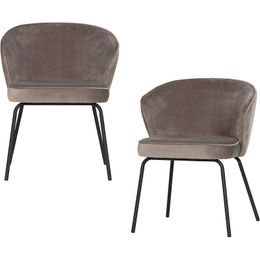 Woood Esszimmerstuhl &raquo;Admit Bezug mit Metallgestell und runde Formen H 78 x B 60 x T 58 cm&laquo; (Set) 2 Stk.(Set, 2 St) Velvet, Tragkraft 150 kg, 