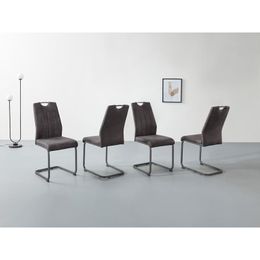Hela Freischwinger &raquo;CHRISTINA&laquo; (Set) 4 Stk.1, 2 oder 4 St&uuml;ck, Schwingstuhl grau 100% Polyester B/H/T: 44cm x 98cm x 61cm, 4 Stk., Microfaser