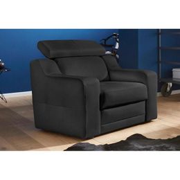 exxpo - sofa fashion Sessel &raquo;Lotos, Loungesessel&laquo; mit Kopf- bzw. R&uuml;ckenteilverstellung schwarz Kunstleder SOFTLUX Kunstleder SOFTLUX , B/H/T: 95cm x 