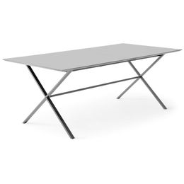 Esstisch &raquo;Meza Designtisch mit Auszugsfunktion und 2 Einlegeplatten&laquo; rechteckige Tischplatte MDF, gekreuztes Metallgestell grau Tischplatte: Graphit 