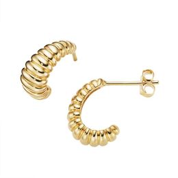 Firetti Damen Paar Ohrstecker &raquo;Schmuck Geschenk Silber 925 Ohrschmuck Ohrringe geriffelt&laquo; gold Silber 925 (Sterlingsilber)
