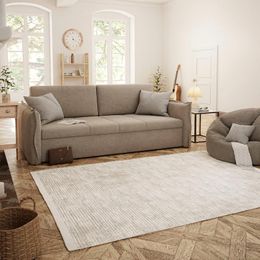 OTTO home Wollteppich &raquo;Wolltraum Passion, Handwebteppich&laquo; rechteckig 10 mm H&ouml;he Wendeteppich, reine Wolle, meliert, handgewebt, auch als L&auml;ufer beige 