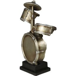 AMBIENTE HAUS Dekofigur &raquo;Schlagzeug Figur L&laquo; silber Polyresin B/H/T: 15cm x 33cm x 8cm