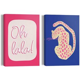 Reinders Leinwandbild &raquo;Oh La La Tiger&laquo; Teenager Zimmer - Blau - Leinwand - Spr&uuml;che - 20x30 cm blau B/H/T: 20cm x 30cm x 5cm