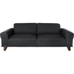 W.Schillig 2,5-Sitzer &raquo;montanaa&laquo; mit Metallkufen in Bronze pulverbeschichtet, Breite 232 cm schwarz B/H/T: 232cm x 78cm x 94cm, Longlife Xtra-Leder 