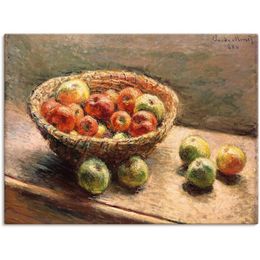 Artland Leinwandbild &raquo;Ein Korb mit &Auml;pfeln. 1880&laquo; Arrangements 1 Stk. tlg. auf Holzrahmen gespannt braun Leinwand B/H/T: 60cm x 45cm, Leinwandbild Arrangements