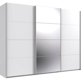 wimex Schwebet&uuml;renschrank &raquo;Norderstedt&laquo; INKLUSIVE 2 Stoffboxen und 2 zus&auml;tzliche Einlegeb&ouml;den, mit Spiegel wei&szlig; Holzwerkstoff Wei&szlig;, B/H/T: 270cm x 210cm x 