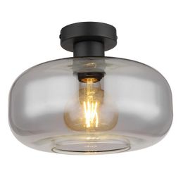 Globo LIGHTING Deckenleuchte &raquo;GIUSEPPE&laquo; E27 1 Stk. Deckenlampe/Metall/Glas rauchfarben/Wohnzimmer/Flur schwarz 1 Stk.