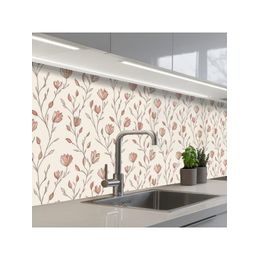 OnlyWow K&uuml;chenr&uuml;ckwand Blumenbl&auml;tter | Gr.: 80 x 60 cm