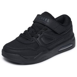 Skechers M&auml;dchen Sneaker "COURT TECH", Gr. 34, schwarz, Lederimitat, unifarben, Basic, Schuhe, Slip-on Sneaker mit Klettverschluss, Gr&ouml;ssenschablone