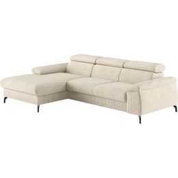 COTTA Ecksofa &raquo;Kitty L-Form, B: 242 cm&laquo; mit Kopfteilverstellung, optional Schlaffunktion & Bettkasten 88% POLYESTER (PES) 12% POLYAMID (PA) B/H/T: 