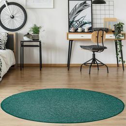 ANDIAMO Teppich &raquo;Luton, Made in Germany&laquo; rund 5 mm H&ouml;he melierte Optik, ideal im Wohnzimmer & Schlafzimmer gr&uuml;n Kunstfaser &Oslash; 133cm 1 Stk., 5mm, &Oslash; 133cm