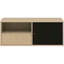 TV-Board &raquo;Mistral Fernsehschrank, Medienm&ouml;bel, H&auml;ngend&laquo; mit T&uuml;r mit Akustikstoff, Kabeldurchf&uuml;hrung, Lowboard, B: 108 cm wei&szlig; B/H/T: 108cm x 42cm x 