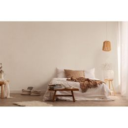 Livingwalls living walls Vliestapete &raquo;Stories of Life Vliestapete Beige moderne Uni-Tapete&laquo; einfarbig uni unifarben leicht strukturiert f&uuml;r Esszimmer Flur und 