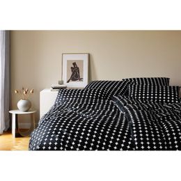 Elegante Bettw&auml;sche &raquo;Bubbles&laquo; 2 angenehmes Hautgef&uuml;hl schwarz-wei&szlig; Mako-Satin, Obermaterial: 100% Baumwolle B/L: 135cm x 200cm, 1 Stk., 1 Stk., Mako-Satin, B/L