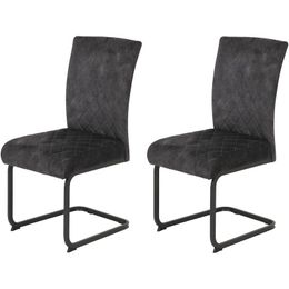 OTTO home Freischwinger &raquo;LINA&laquo; (Set) 2 Stk.Komfortsitz mit Federkern grau B/H/T: 46cm x 60cm, 2 Stk.