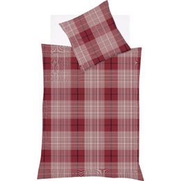 Fleuresse Bettw&auml;sche &raquo;Lech 4112&laquo; 2 Stk. Edelflanell, Baumwolle, in Gr. 135x200, 155x220, 200x200cm rot Flanell, Obermaterial: 100% Baumwolle B/L: 