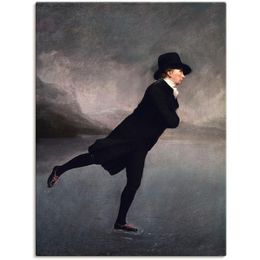 Artland Leinwandbild &raquo;Pfarrer Robert Walker beim Eislaufen&laquo; Mann 1 Stk. tlg. auf Holzrahmen gespannt grau Leinwand B/H/T: 30cm x 40cm, Leinwandbild Mann 