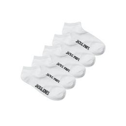 Jack & Jones Jack & Jones Junior Herren Socken &raquo;JACDONGO im 5er Pack, mit Stretchbund, kn&ouml;chellang&laquo; Packung, 5 Paar tlg. unifarben, casual, eng, Jersey wei&szlig; 33-37