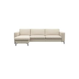 FLEXLUX Ecksofa &raquo;Fiore, super Sitzkomfort durch Kaltschaum im Sitz, L-Form&laquo; breite Armlehnen, Kaltschaum, F&uuml;&szlig;e Alu+schwarz wei&szlig; 100% Echteder B/H/T: 