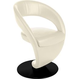 K+w Komfort & Wohnen K+W Komfort & Wohnen Esszimmerstuhl &raquo;Wave, Drehstuhl&laquo; () Design-Drehstuhl, schwarzer Drehteller wei&szlig; Bronco: Nappaleder pigmentiert, Dickleder, 1, 3/1