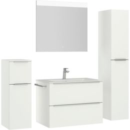 Nobilia Badm&ouml;bel-Set &raquo;Levere&laquo; vormontiert, mit Soft-Close, 4 Stk. tlg. wei&szlig; B/H/T: 160cmcm x 169cmcm x 48,7cmcm, Griffe chrom