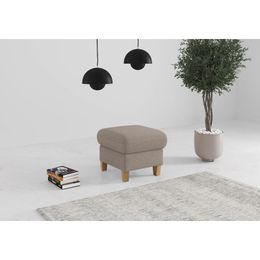 OTTO home Polsterhocker &raquo;Glendale&laquo; mit Stauraum beige 95% Polyester, 5% Polyamid B/H/T: 58cm x 48cm x 58cm, Flachgewebe LINO,mit Stauraum