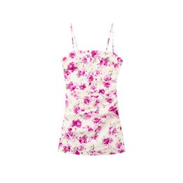 MANGO Kleid Damen Gr&ouml;&szlig;e 40 pink / wei&szlig; Sommerkleid