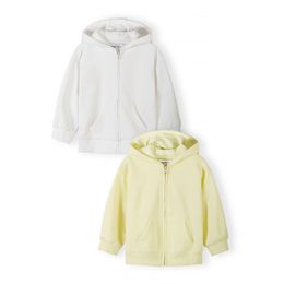 Minoti Sweatjacke M&auml;dchen Gr&ouml;&szlig;e 116/122 hellgelb / naturwei&szlig;