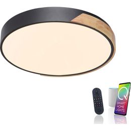 Neuhaus Q SMART HOME LIGHTS LED Deckenleuchte &raquo;Q-BILA&laquo; LED-Board 1 Stk. warmwei&szlig; - kaltwei&szlig; schwarz 1, &Oslash; 51cm, 1 Stk.