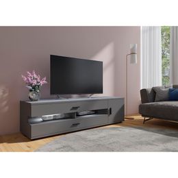 OTTO home Lowboard &raquo;Henley&laquo; Breite ca. 180 cm grau Holzwerkstoff B/H/T: 180cm x 48cm x 49,5cm, 2 Stk., 1 Stk.